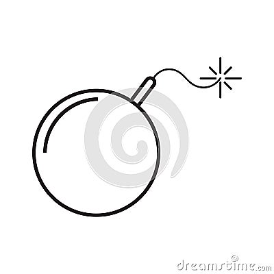 Bomb Line Icon Symbol Vector. Trendy Flat Explosion Outline Sign Design ...