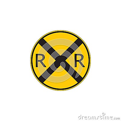 Railway Or Railroad Crossing Intersection Regulatory Sign. Vector ...