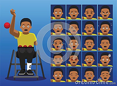 Para-Athlete Boccia Cartoon Character Vector Illustration-01 ...