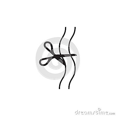 Scissors Cutting Ribbon Icon. Vector Illustration Symbol For Business ...