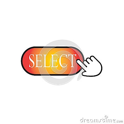 Select Click Icon Vector Button In Flat Sign Symbols Logo Illustration ...