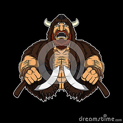 Berserker Character Logo Vector Illustration | CartoonDealer.com #175071495
