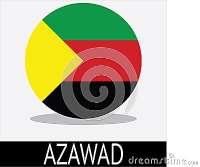 Azawad Country Flag Circle Icon With A White Background Cartoon Vector ...