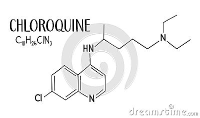 CHLOROQUINE Illustration Of Molecular Structure And Chemical Formula ...