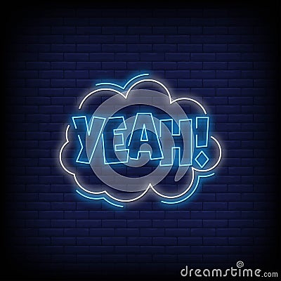 Yeah Neon Signs Style Text Vector | CartoonDealer.com #179586302