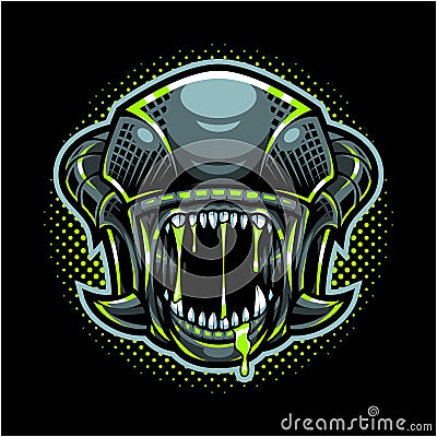 The Aliens Evil Head Mascot Logo Vector Illustration | CartoonDealer ...