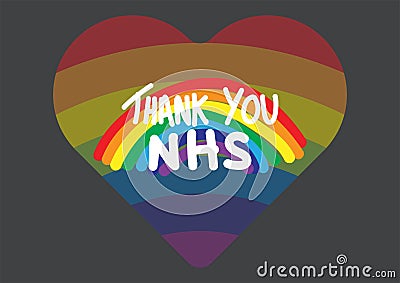 Thank You NHS Rainbow Heart Vector | CartoonDealer.com #184583014