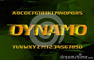 Dynamo Alphabet Font. High Speed Effect Letters And Numbers. Abstract ...