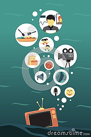 Television And Informations Vector Illustration | CartoonDealer.com ...