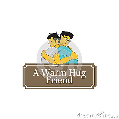 A Warm Hug Friend Logo Design Exclusive Vector Illustration ...