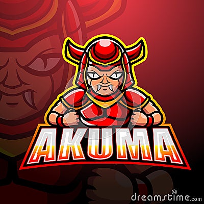 Akuma Mascot Esport Logo Design Cartoon Vector | CartoonDealer.com ...