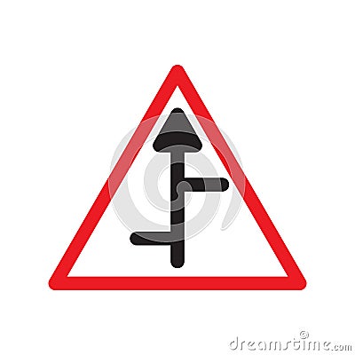 Road Sign Staggered Intersection Icon Vector Illustration ...