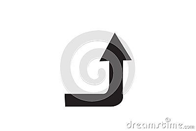 Arrow Is Curving Up On A White Background And Black Color Stock ...