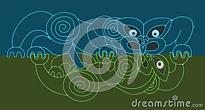 Ranginui And Papatuanuku Poster Template. Cartoon Vector ...