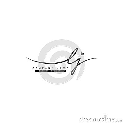 Initial Letter LJ Logo - Handwritten Signature Style Logo Vector ...