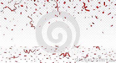 Beautiful Red Confetti Banner, Isolated On Transparent Background ...
