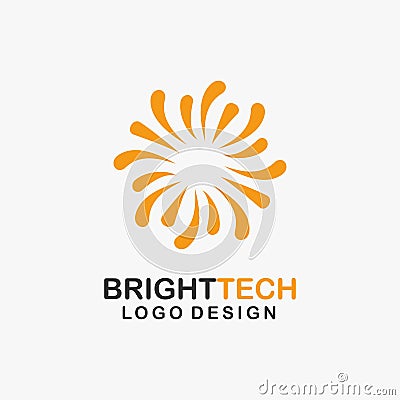 Round Tech Logo Design Vector Illustration | CartoonDealer.com #215188712