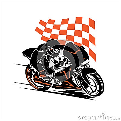 Man Riding Superbike Racing Logo Cartoon Vector | CartoonDealer.com ...