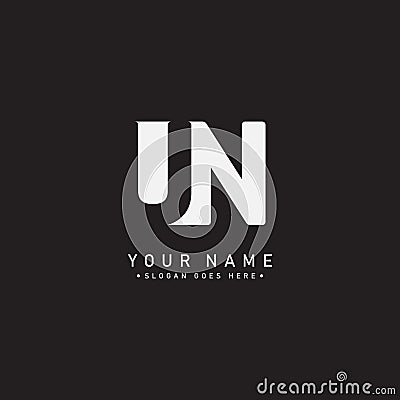 Simple Business Logo For Initial Letter UN - Minimal Text Logo Vector ...