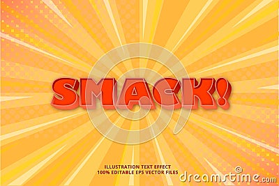 Smack Text Effect With Cartoon Background Vector Illustration ...