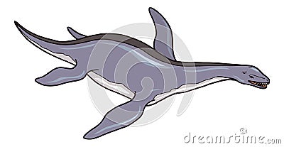 Plesiosaurus Swim Sea Dinosaur Ancient Vector Illustration Transparent ...