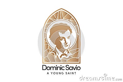 Saint Dominic Savio Logo Vector Stained Glass Catholic Youth Logo Stock ...