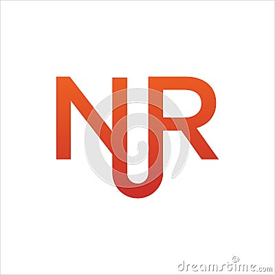 Nur Logo Design Template On White Background With Uppercase Eps 10 ...