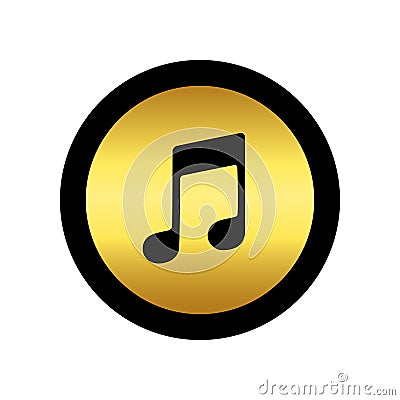 Black And Gold Music Icon Vector Isolated On White Background ...
