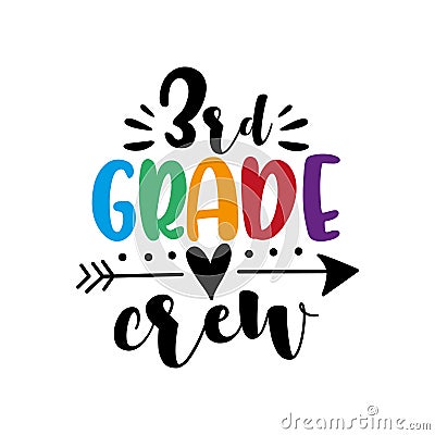3rd Grade Crew - Calligraphy Hand Lettering Isolated On White ...