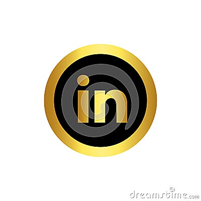 Rounded Gold Linkedin Logo Icon Cartoon Vector | CartoonDealer.com ...