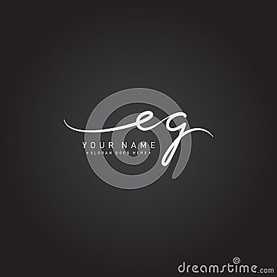 Initial Letter EG Logo - Handwritten Signature Logo For Alphabet E And ...