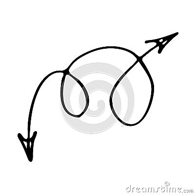 Doodle With Arrows. The Drawing Is Made By Hand. Indication Of The ...
