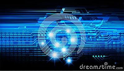 Blue Cyber Circuit Future Technology Concept Background Cartoon Vector ...