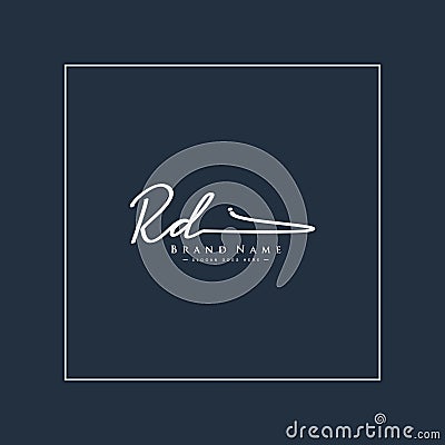 Initial Letter RD Logo - Handwritten Signature Logo For Alphabet R And ...