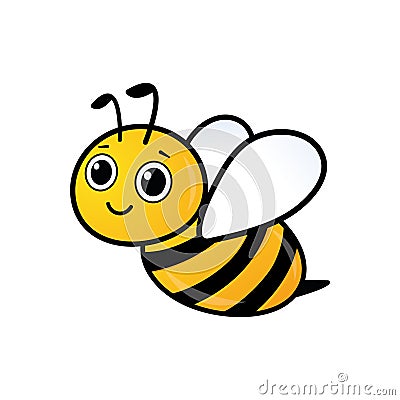 Lovely Simple Design of a Yellow and Black Bee Stock Vector ...