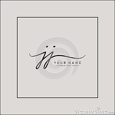 Initial Letter JJ Logo - Handwritten Signature Style Logo Vector ...