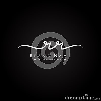 Initial Letter RR Logo - Hand Drawn Signature Style Logo. Cartoon ...