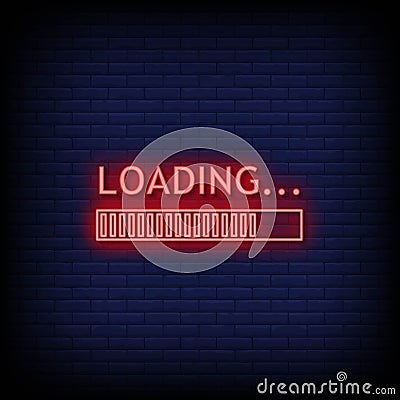 Loading Neon Signs Style Text Vector | CartoonDealer.com #231831196