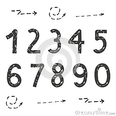 Doodle Numbers With Arrow Texture Cartoon Vector | CartoonDealer.com ...