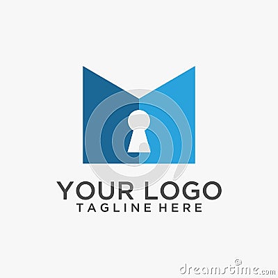 Letter M Keyhole Logo Design Vector Illustration | CartoonDealer.com ...