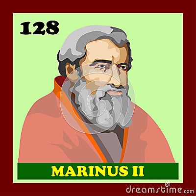 128th Catholic Church Pope Marinus II Vector Illustration ...