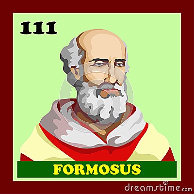 111th Catholic Church Pope Formosus Vector Illustration | CartoonDealer ...