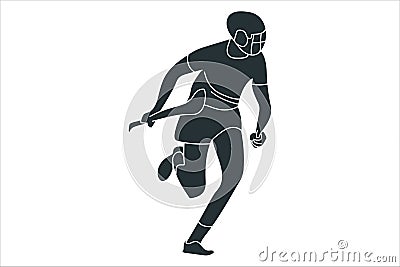 Hurling Vector Black Icon On White Background. Black Hurling Symbol ...