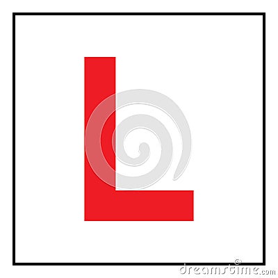 Learner Driver Plate Sign Vector Illustration | CartoonDealer.com ...
