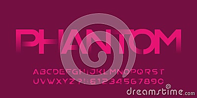 Phantom Alphabet Font. Sans Serif Letters And Numbers With Transparency ...