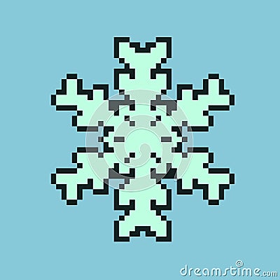 Vector Pixel Art Snowflake Icon Cartoon Illustration | CartoonDealer ...