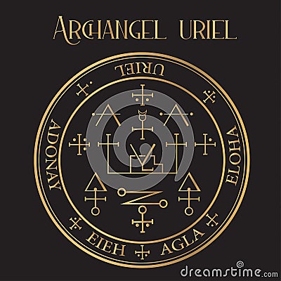Archangel Uriel Seal, Gold Sigil Cartoon Vector | CartoonDealer.com ...