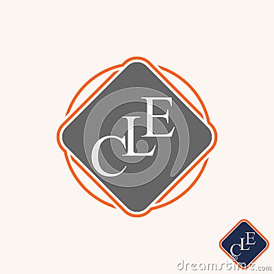 Simple And Unique Letter Or Word CLE Serif Font From Bottom To Top On ...