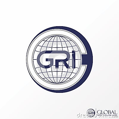 Simple And Unique Globe Like Letter C With Word GRI Font On Connect ...
