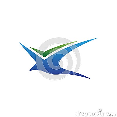 Bird Check Mark Logo, Bird Check Mark Icon Symbol Vector ...